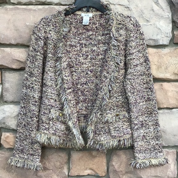 Cache | Jackets & Coats | Cache Tweed Metallic Jacket | Poshmark